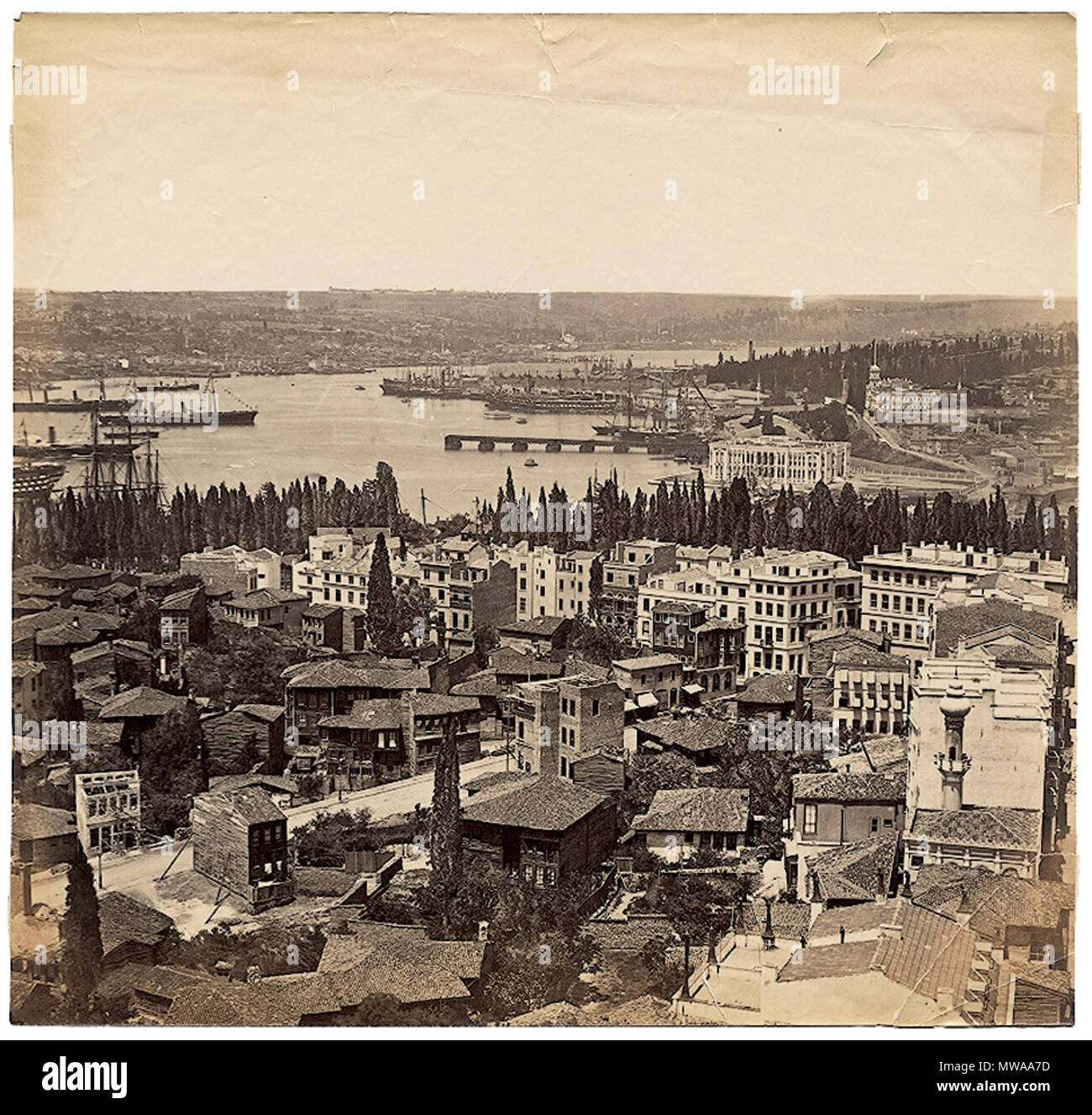 . Panorama of Constantinople from the Galata Tower, consisting of 11 ...