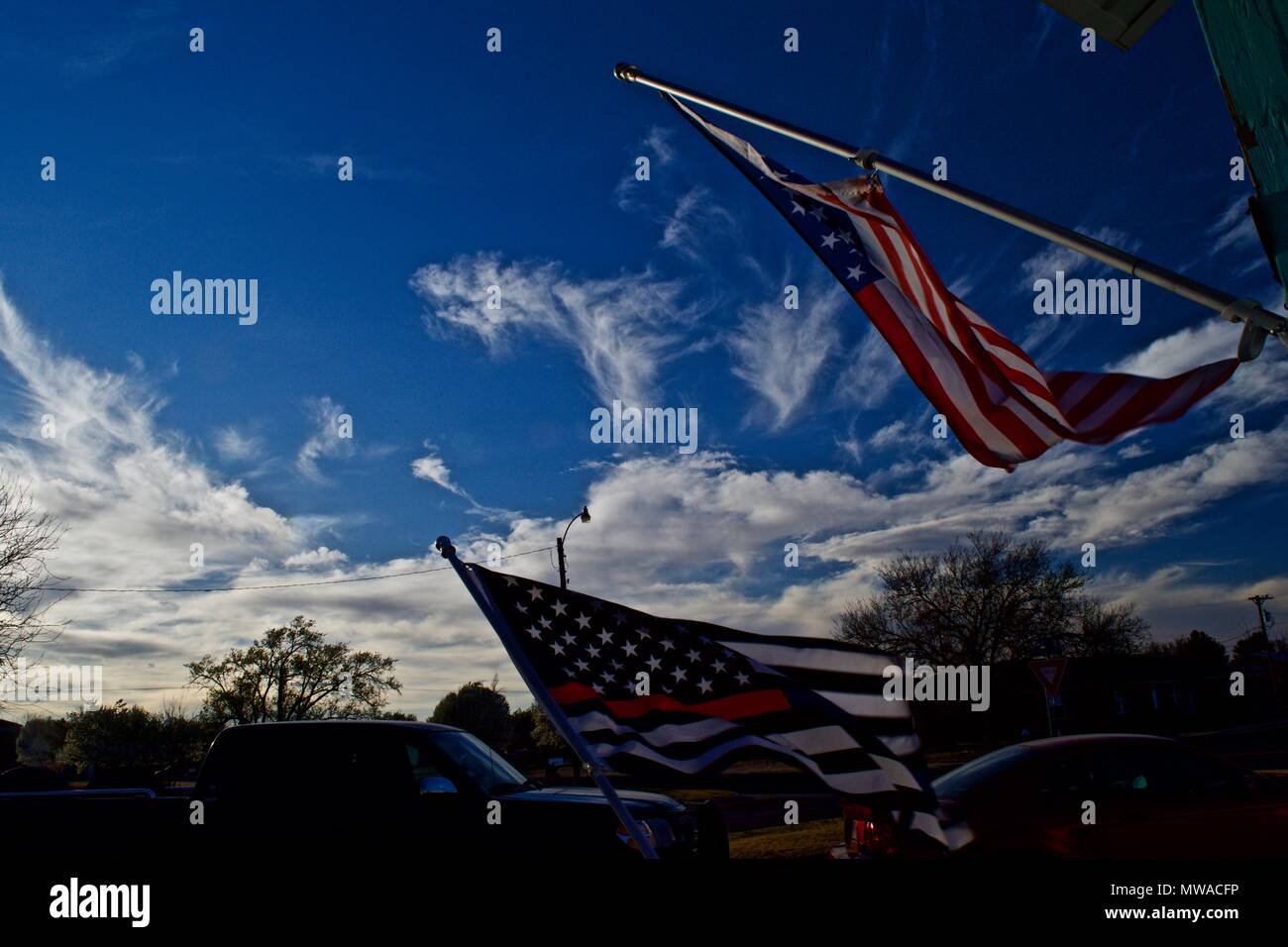 United States and Support for Law Enforcement/Fire Fighters Flag and ...