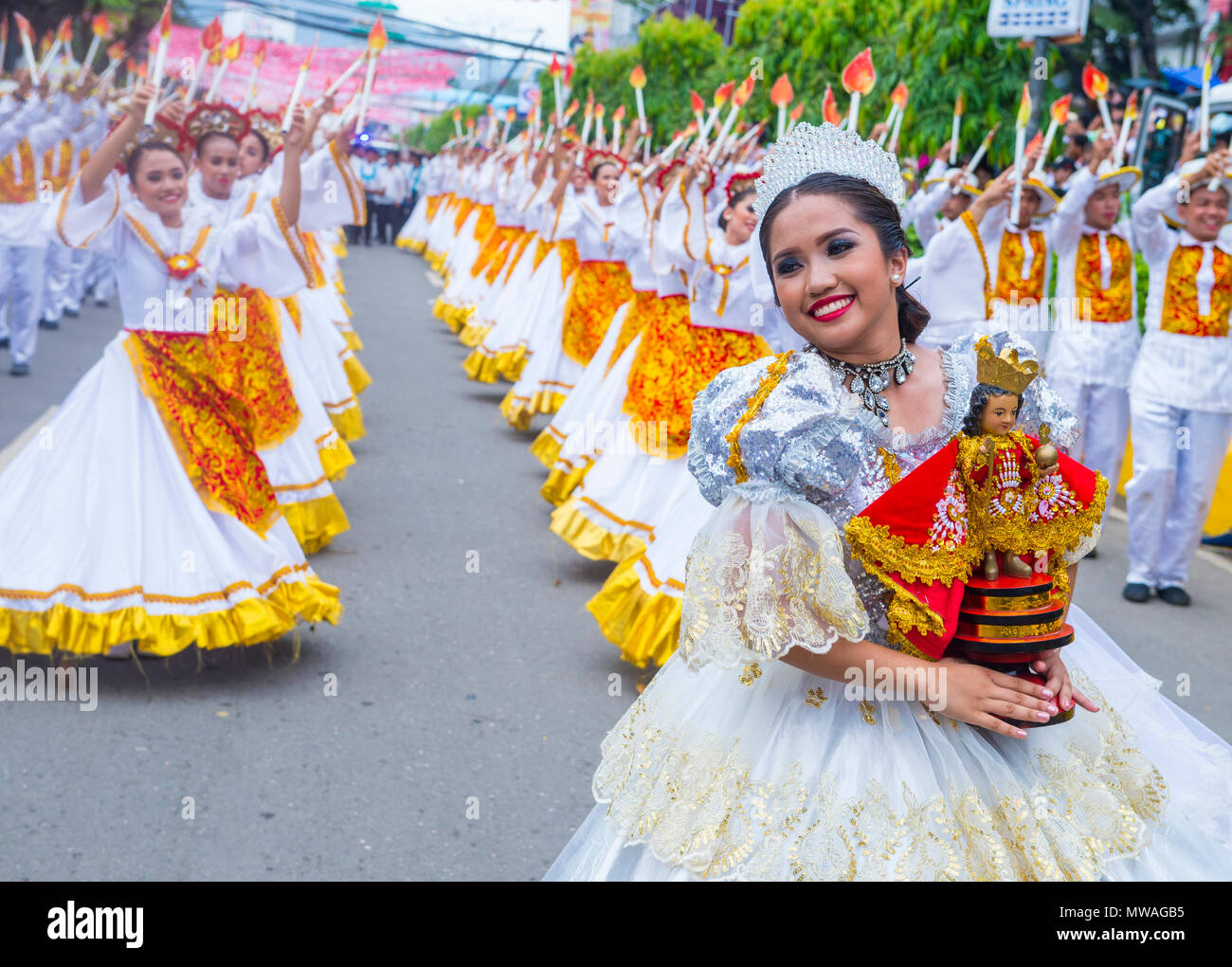 Participants in the Sinulog festival in Cebu city Philippines Stock ...