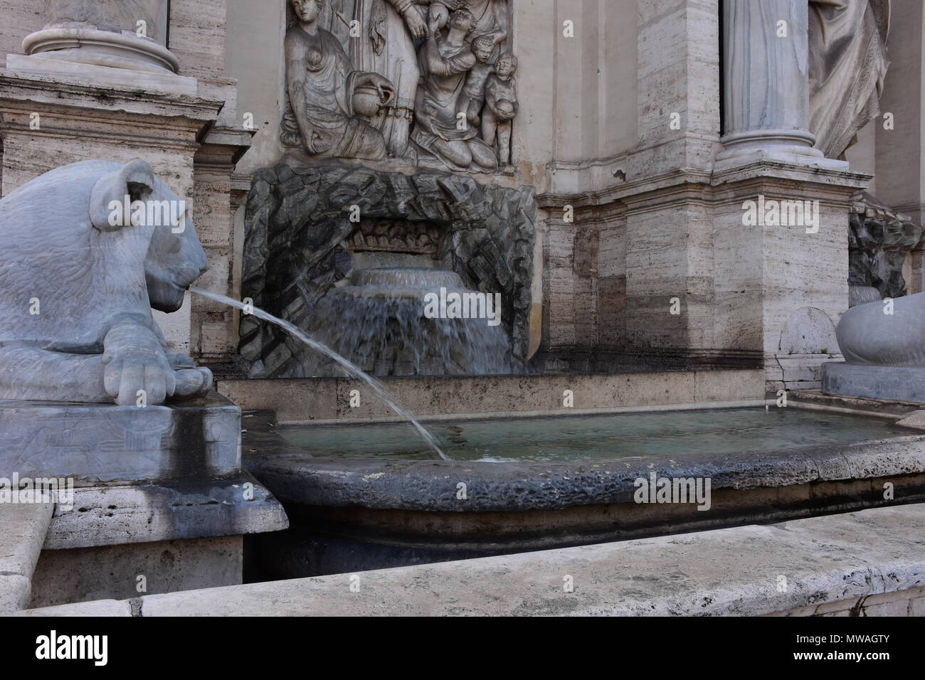 Rome. Fountain of Moses or Happy Water Fountain in Piazza San Bernardo ...