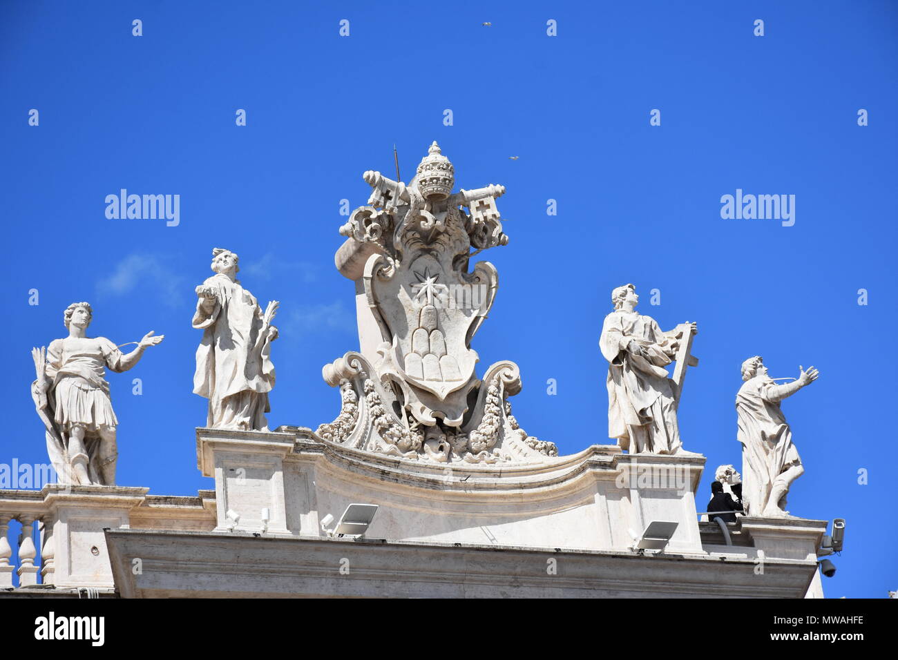 Rome. Details of the colonnade of G.L.Bernini formed by 284 monolithic ...