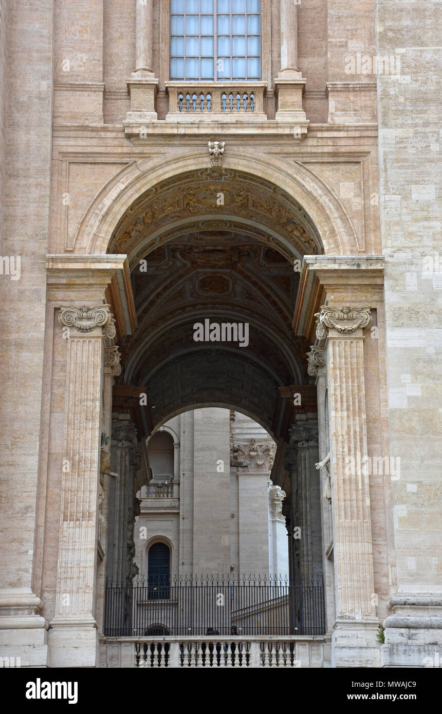 Rome. Atrium Exterior of the Basilica of San Pietro. Details of ...