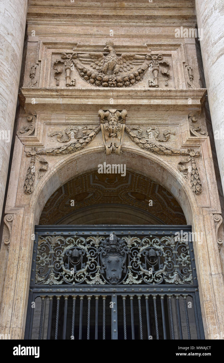 Rome. Atrium Exterior of the Basilica of San Pietro. Details of ...