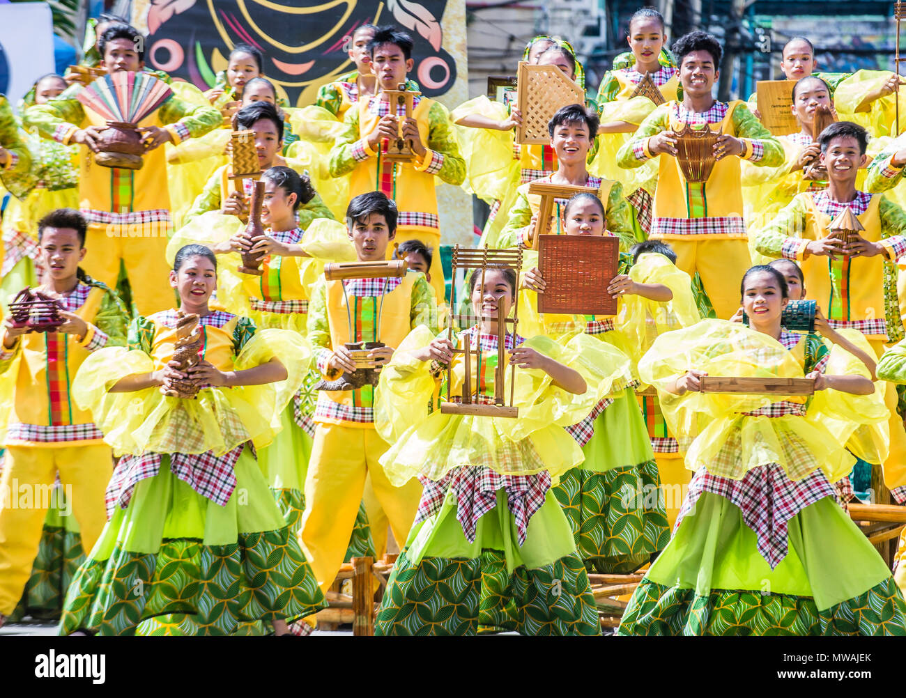Participants in the Dinagyang Festival in Iloilo Philippines Stock ...