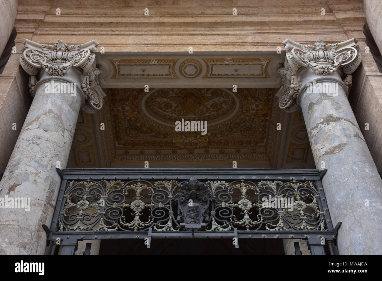 Rome. Atrium Exterior of the Basilica of San Pietro. Details of ...