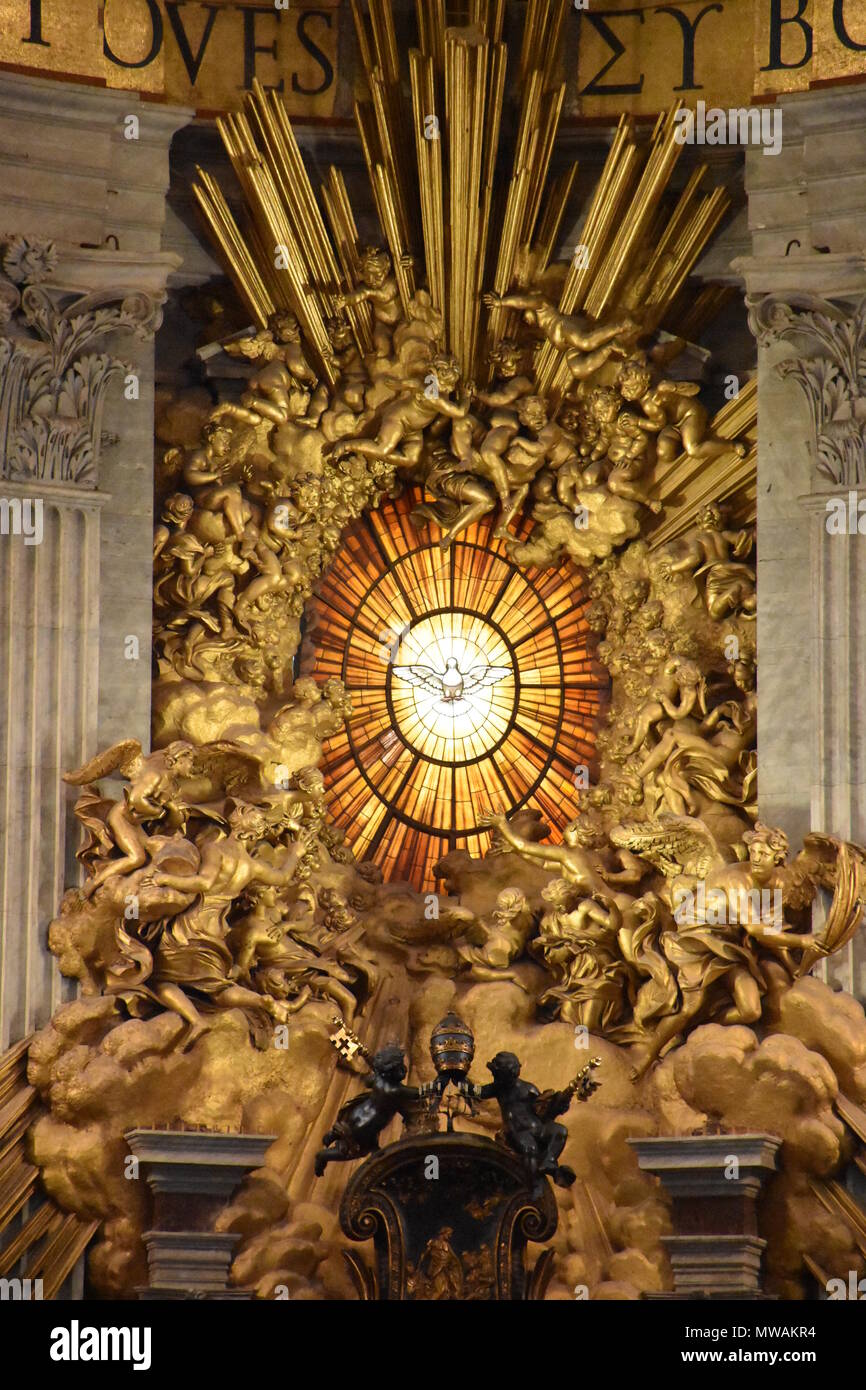 Rome, 18 may 2018 Interior of St. Peter's Basilica in the Vatican ...