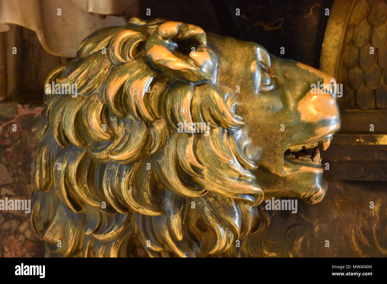 Rome, 18 may 2018 Interior of St. Peter's Basilica in the Vatican. Lion ...