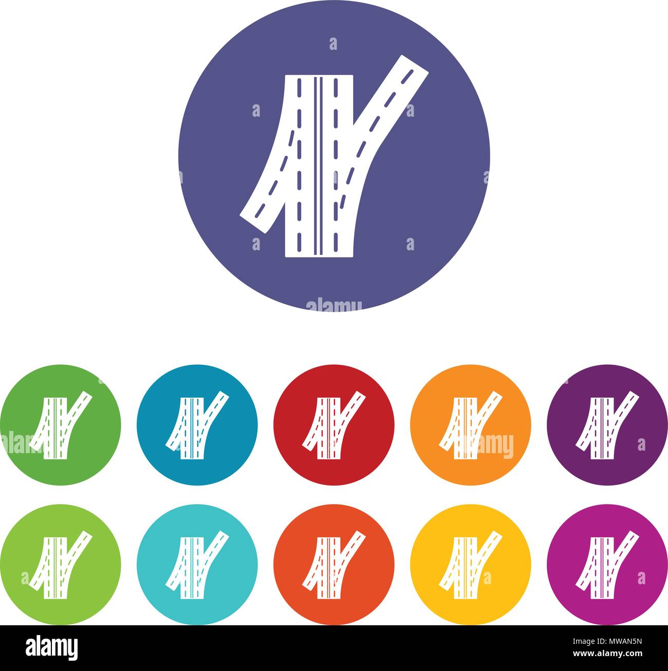 Road junction icons set vector color Stock Vector Image & Art - Alamy