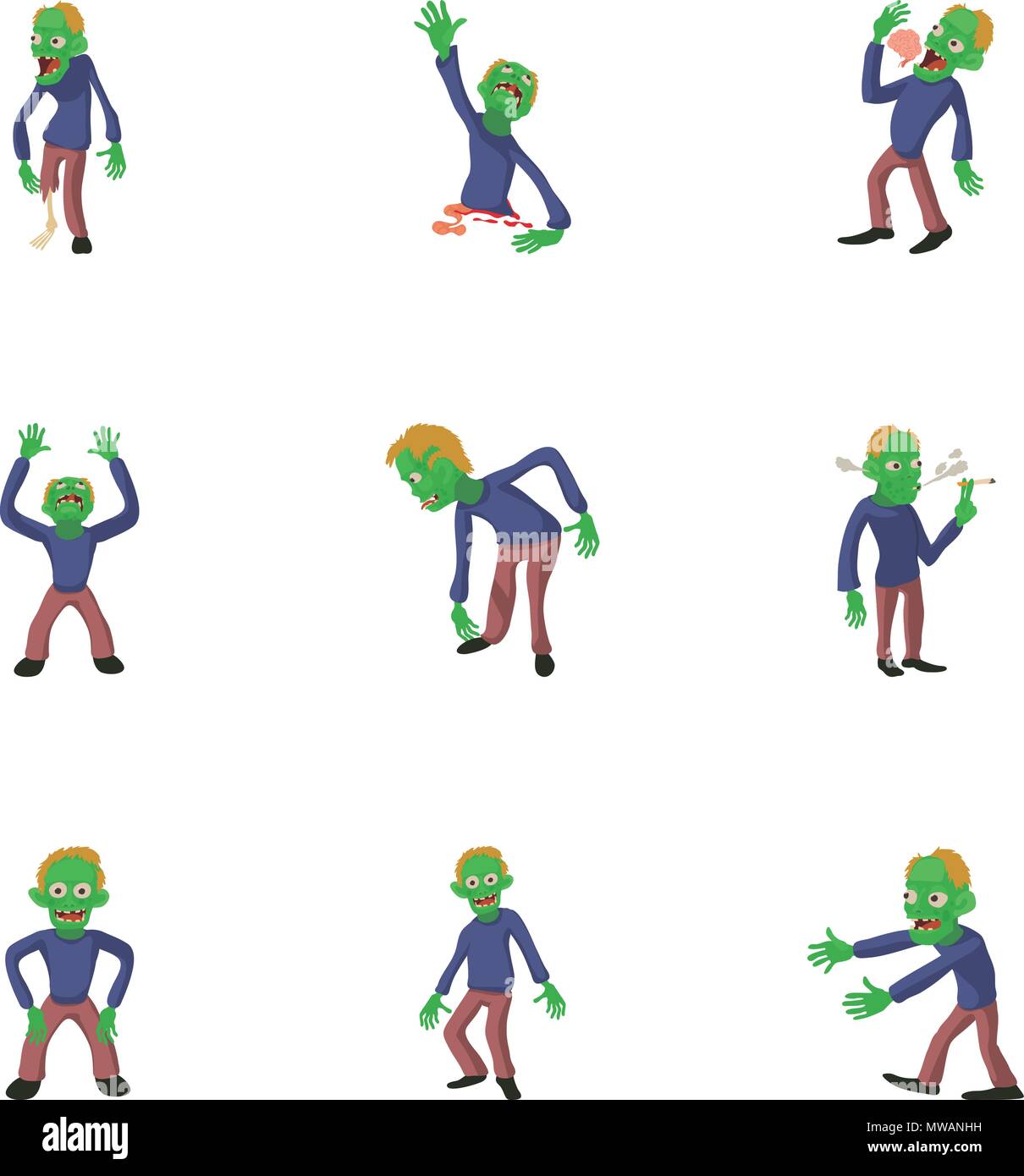 Undead icons set, cartoon style Stock Vector Image & Art - Alamy