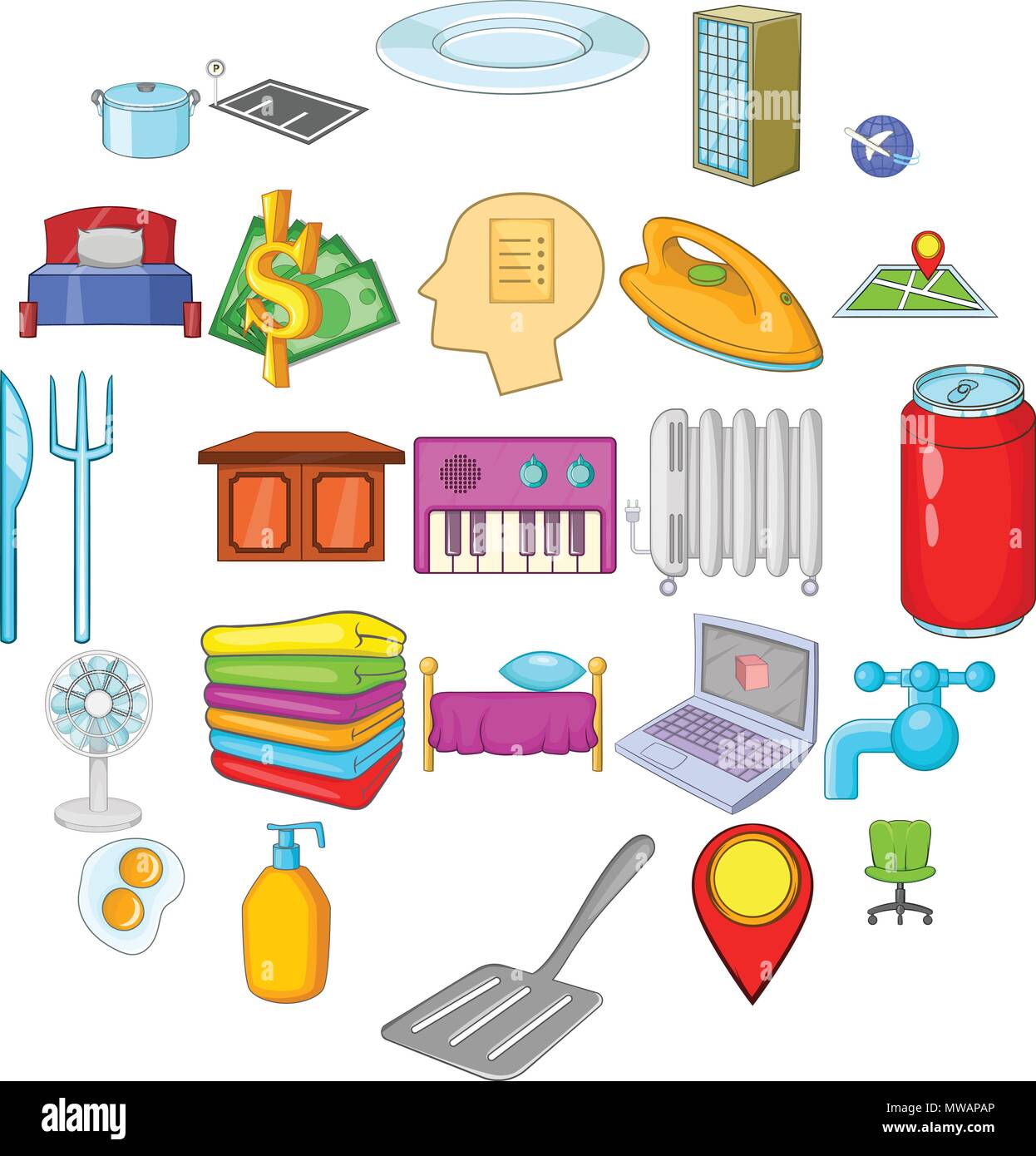 Pub Icons Set Cartoon Style Stock Vector Image And Art Alamy