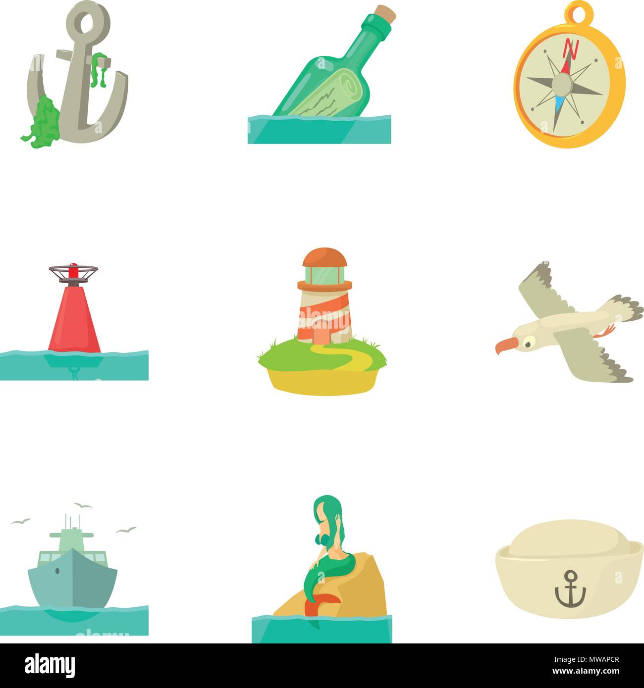 Isle icons set, cartoon style Stock Vector Image & Art - Alamy