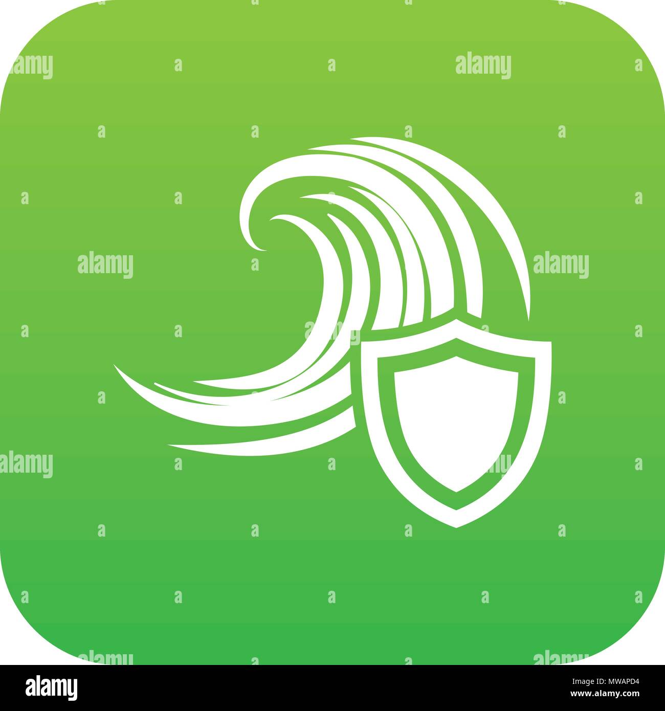 Flood protection icon green vector Stock Vector Image & Art - Alamy