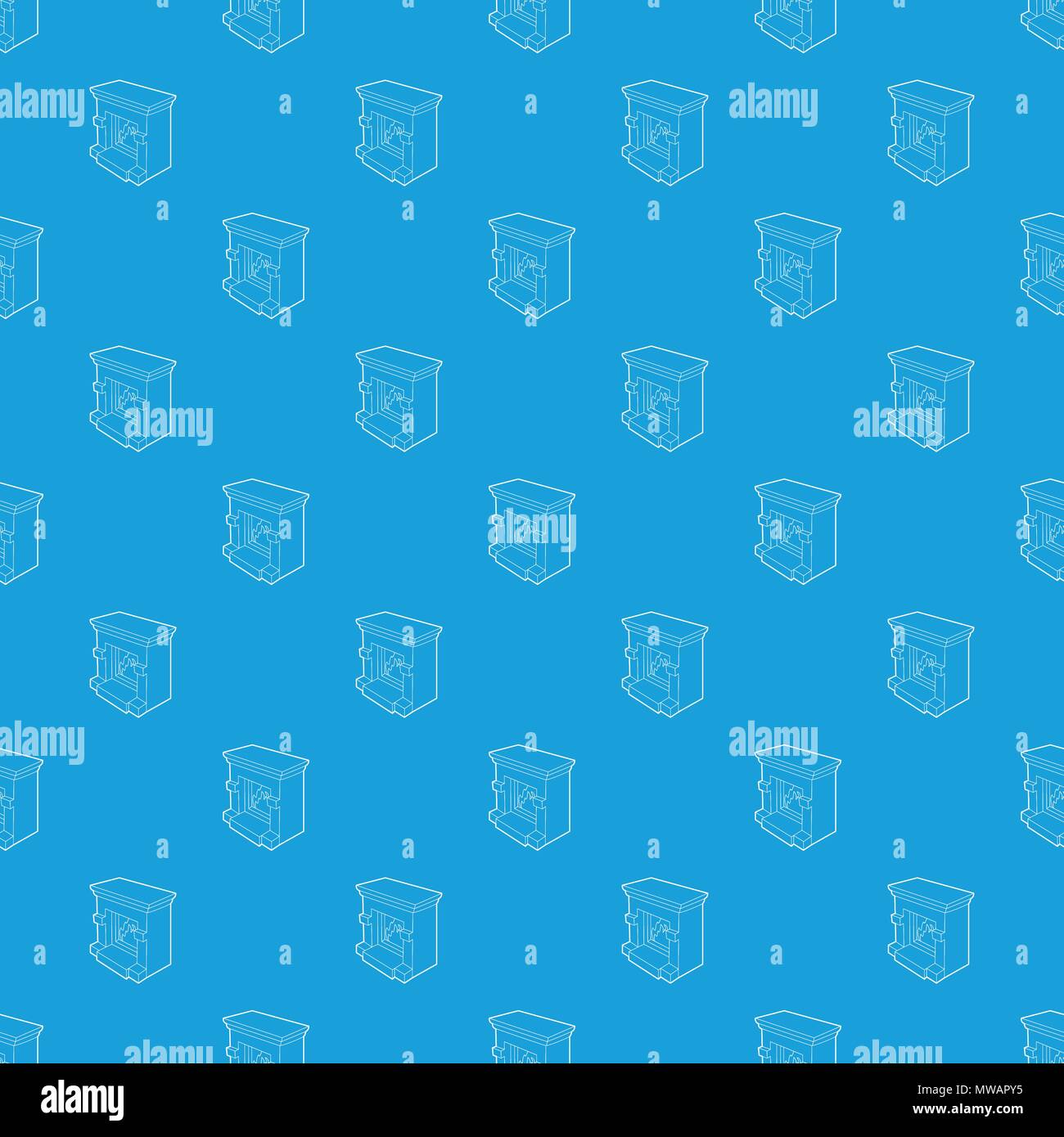 Fireplace Pattern Vector Seamless Blue Stock Vector Image And Art Alamy