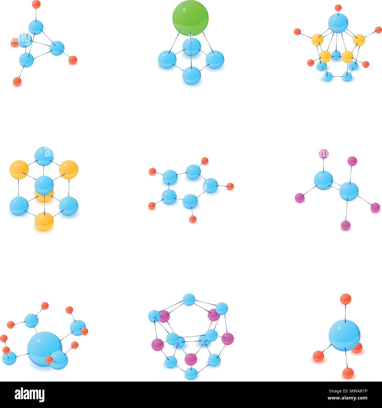 Chemical composition icons set, cartoon style Stock Vector Image & Art ...