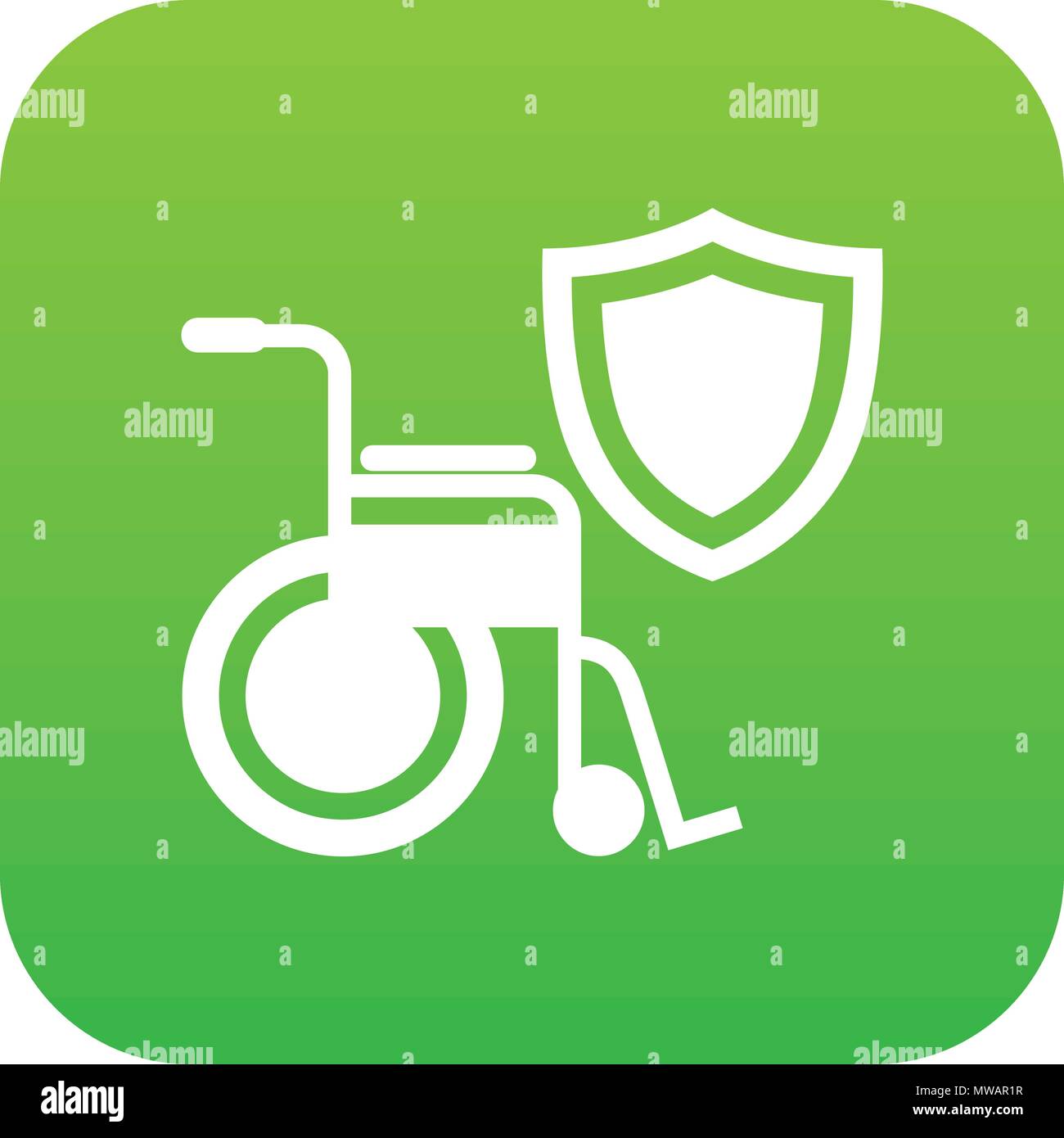 Disability protection icon green vector Stock Vector Image & Art - Alamy