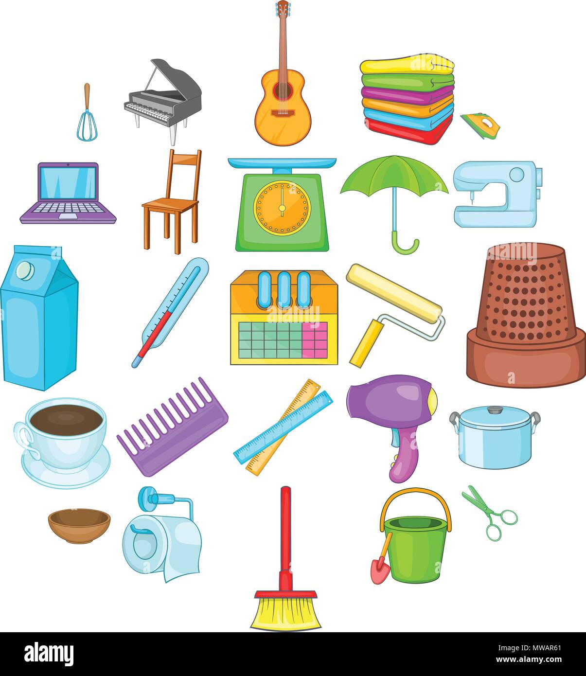 Housekeeping icons set, cartoon style Stock Vector Image & Art - Alamy