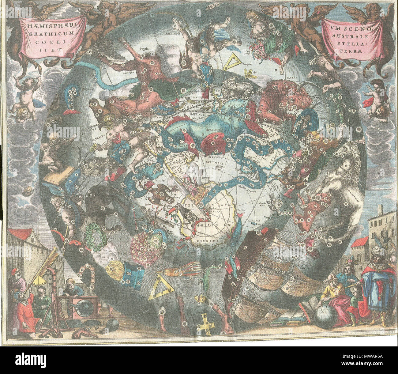 . Nederlands: Tekening in de in 1646 gepubliceerde atlas van Andreas ...