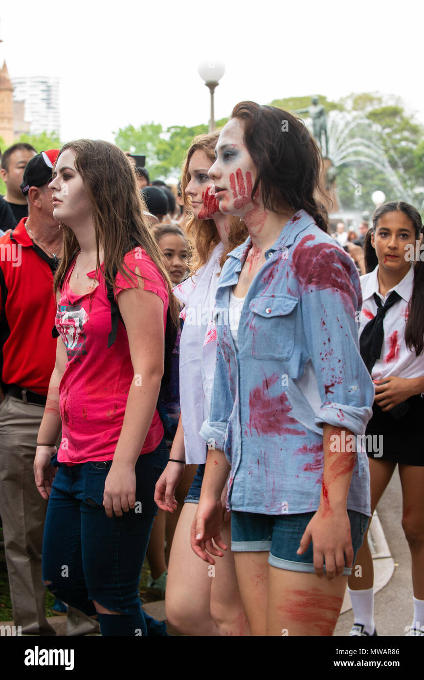 Zombie Walk Sydney Australia, 2 November 2013 : Participants dressed up ...