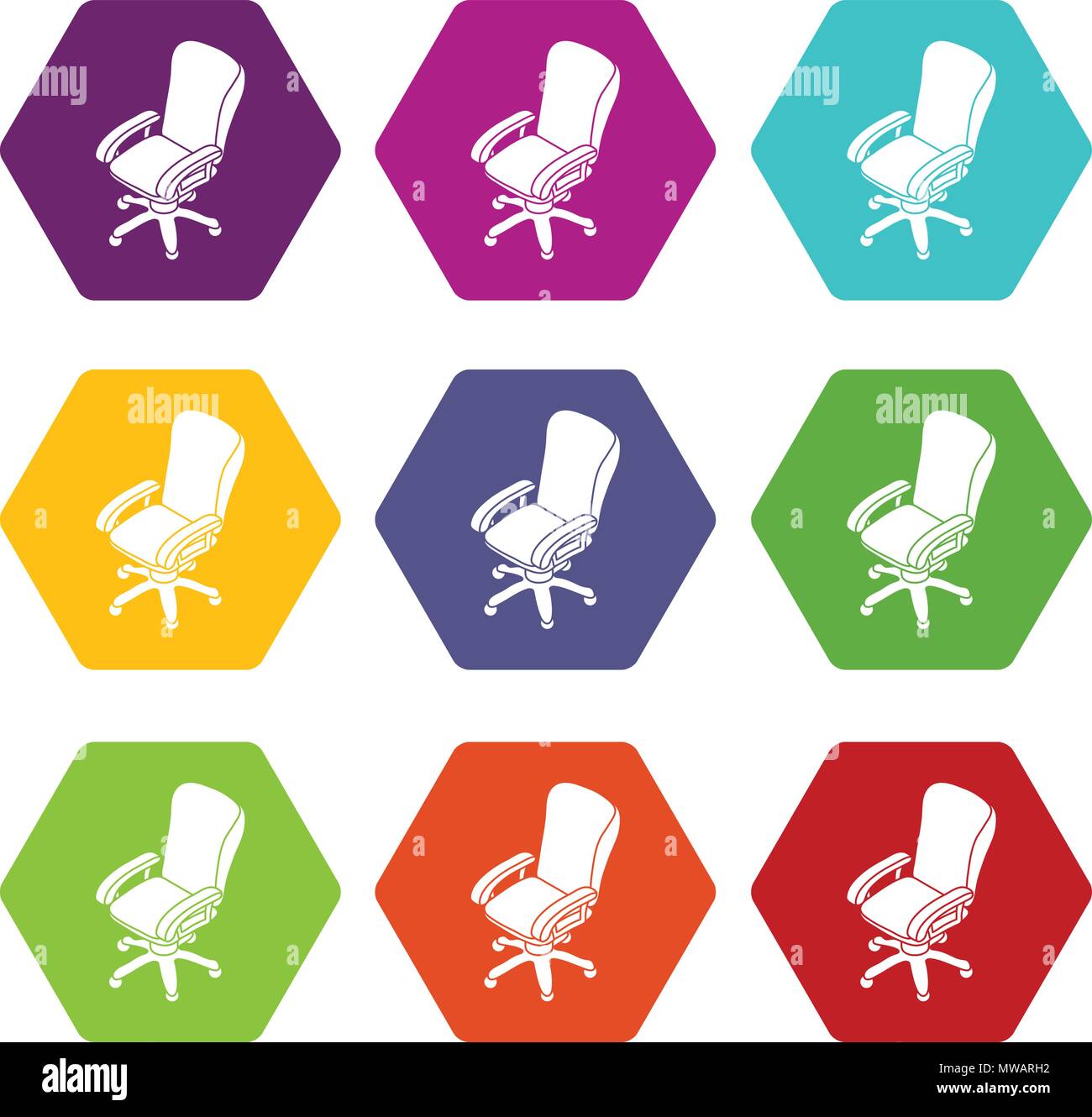 Office chair wheel icons set 9 vector Stock Vector Image & Art - Alamy
