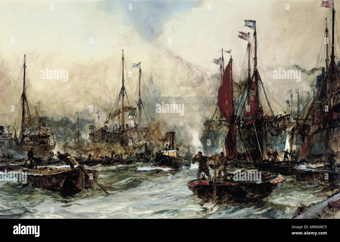 . The Pool, London . 1904 123 Charles Edward Dixon - The Pool, London ...