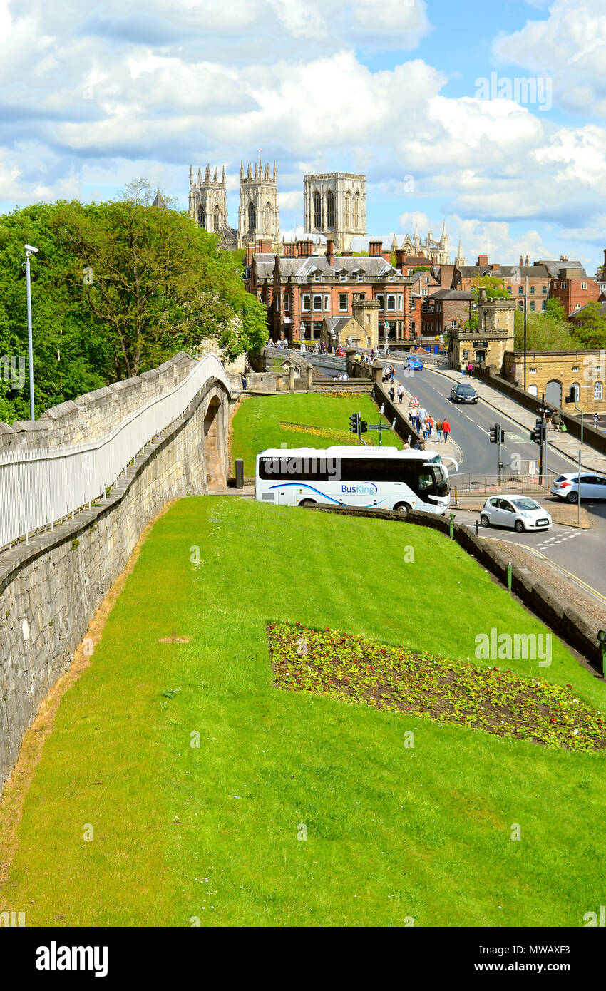 Historical York city centre viewed from York City Wall Stock Photo - Alamy