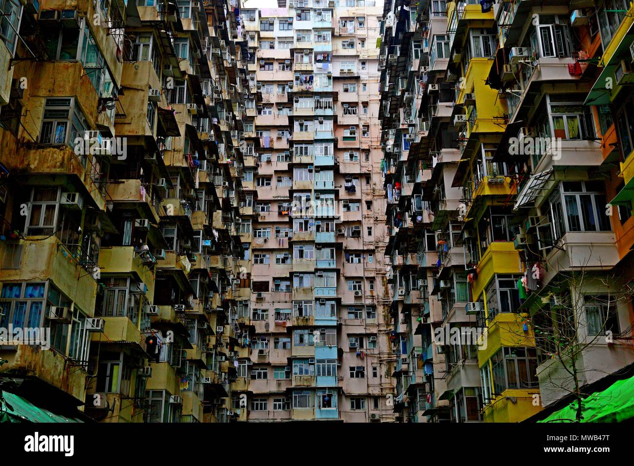 old public populated housing estates in Hong Kong Stock Photo - Alamy