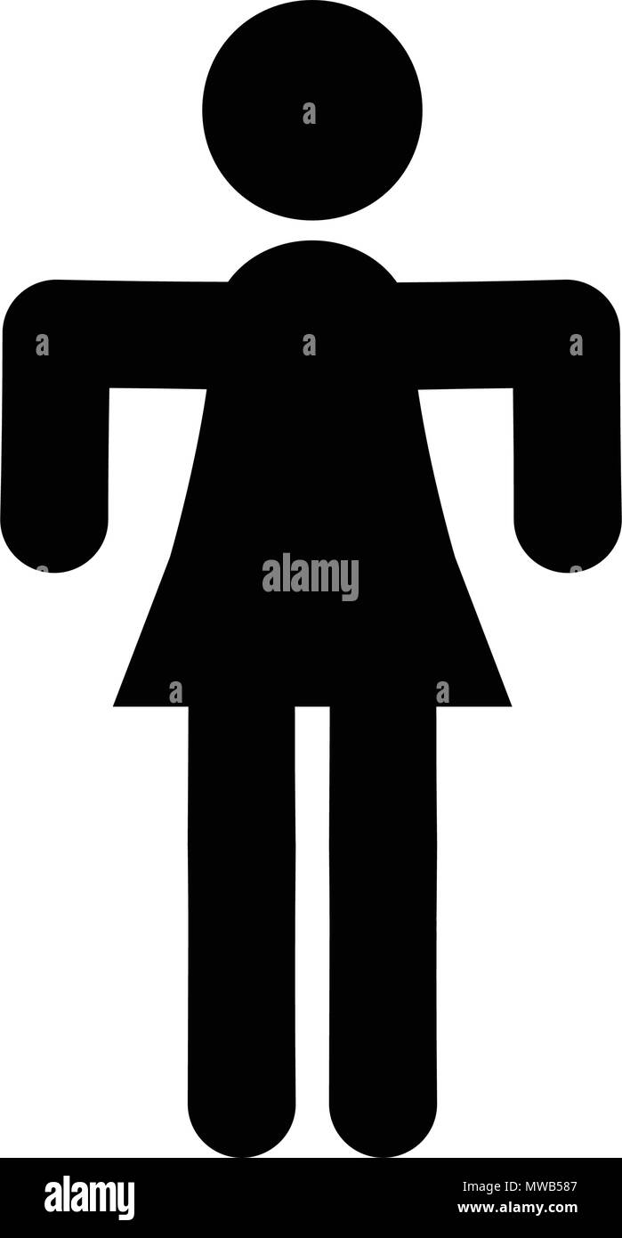 Female vector icon, isolated on white background Stock Vector Image ...