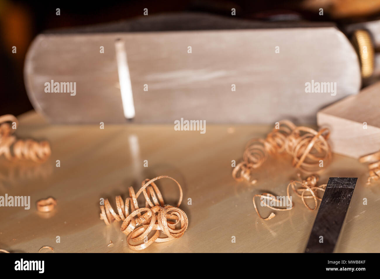 Curls of wood Stock Photo - Alamy