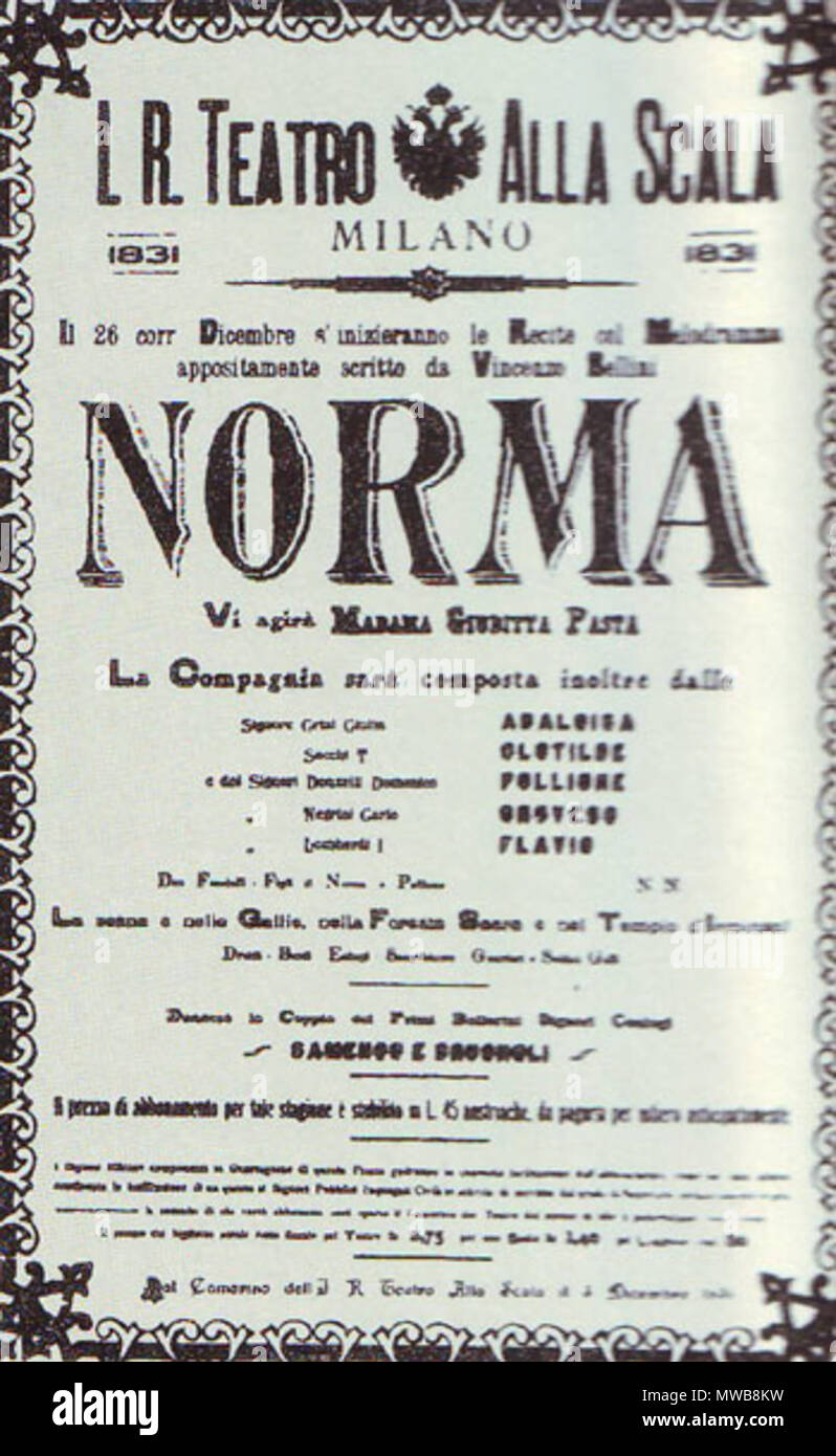 . English: Norma 1831 poster . 29 December 2006, 19:45:08. Bellini 79 ...