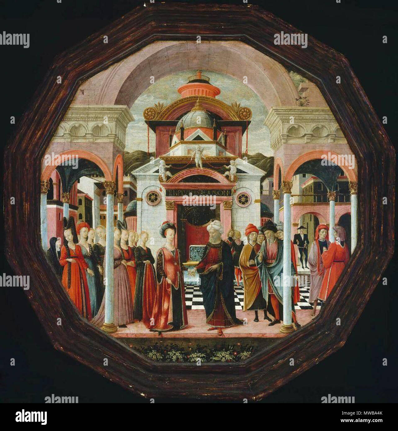 . English: Francesco del Cossa. Desco da parto with Solomon and Sheba ...