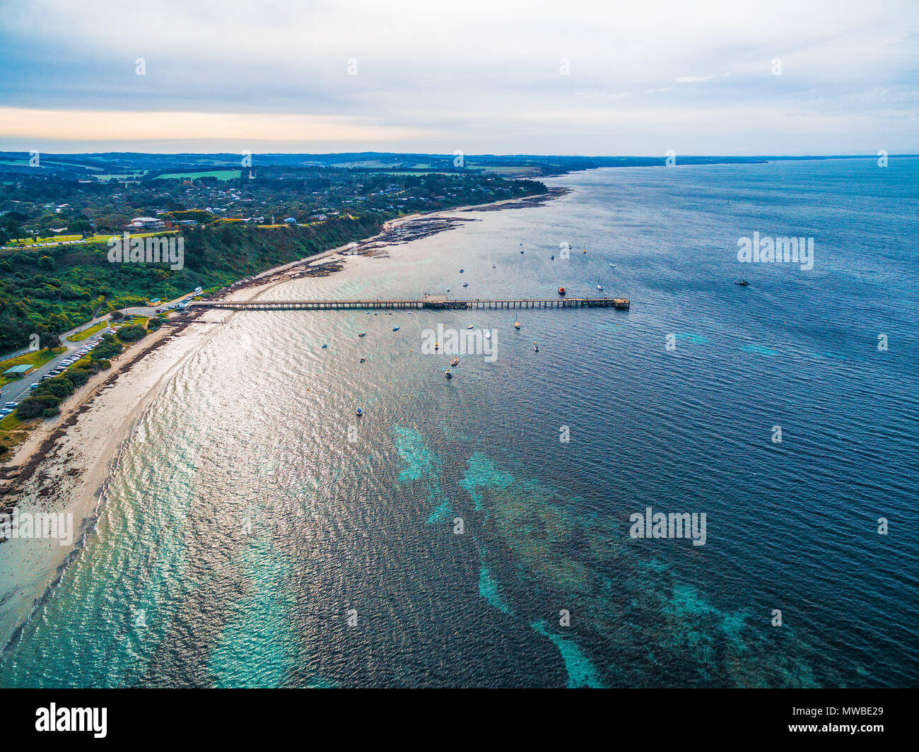 Aerial view beautiful pier hi-res stock photography and images - Alamy