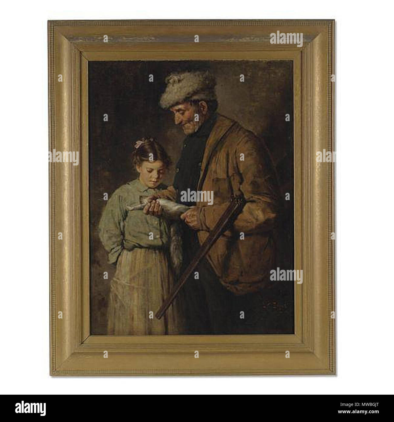 . English: HUNTER WITH YOUNG GIRL . before 1921. Lawrence Carmichael ...