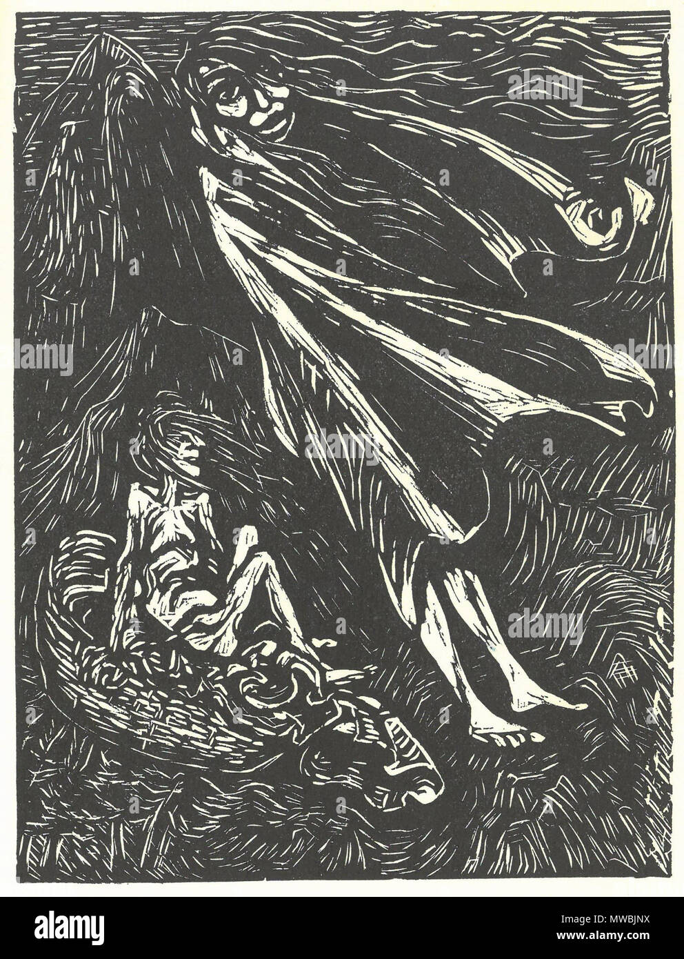 . Deutsch: 6. Holzschnitt aus dem Buch 'Walpurgisnacht' mit ...