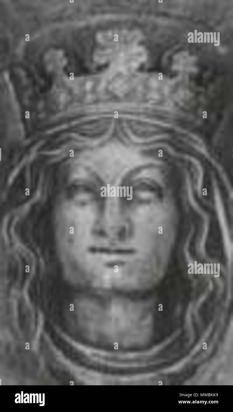 . Head of Eleanor of Provence in Westminster Abbey. 13th century. un ...