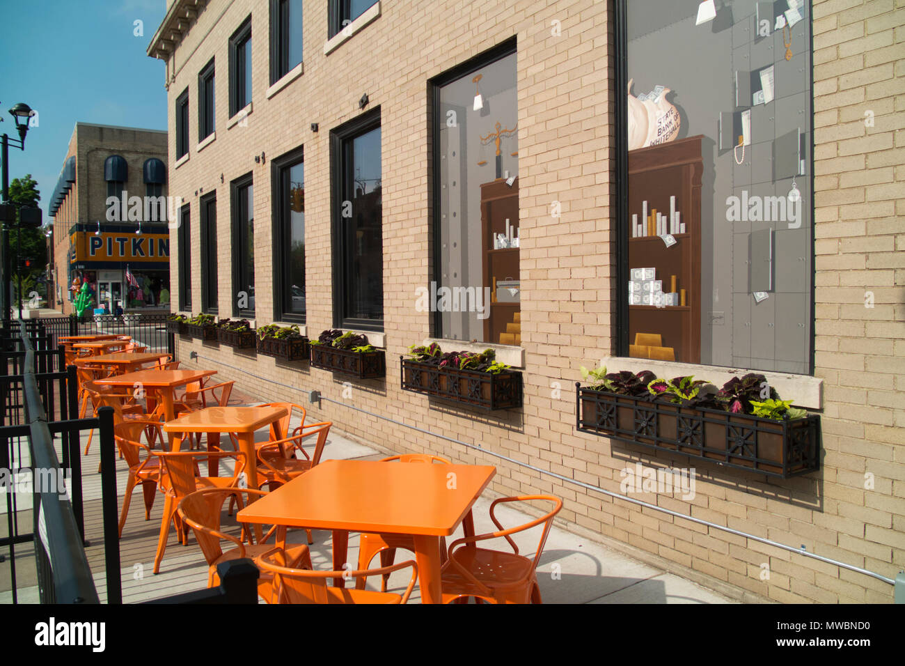 An old bank building remodeled as a micro brewery in downtown Whitehall ...