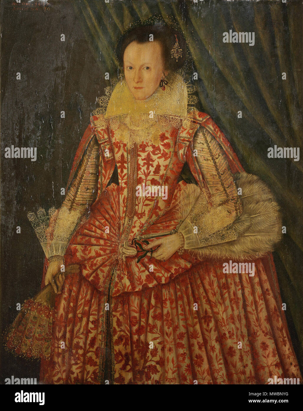 . English: English School, Portrait of a Lady, Three-quarter-length, in ...