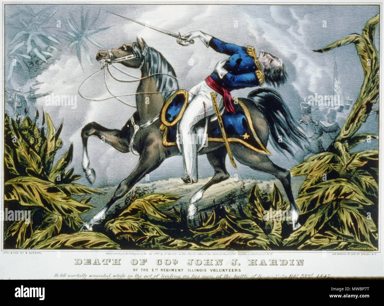 . English: The death of Col. John J. Hardin (1810-1847) at the Battle ...