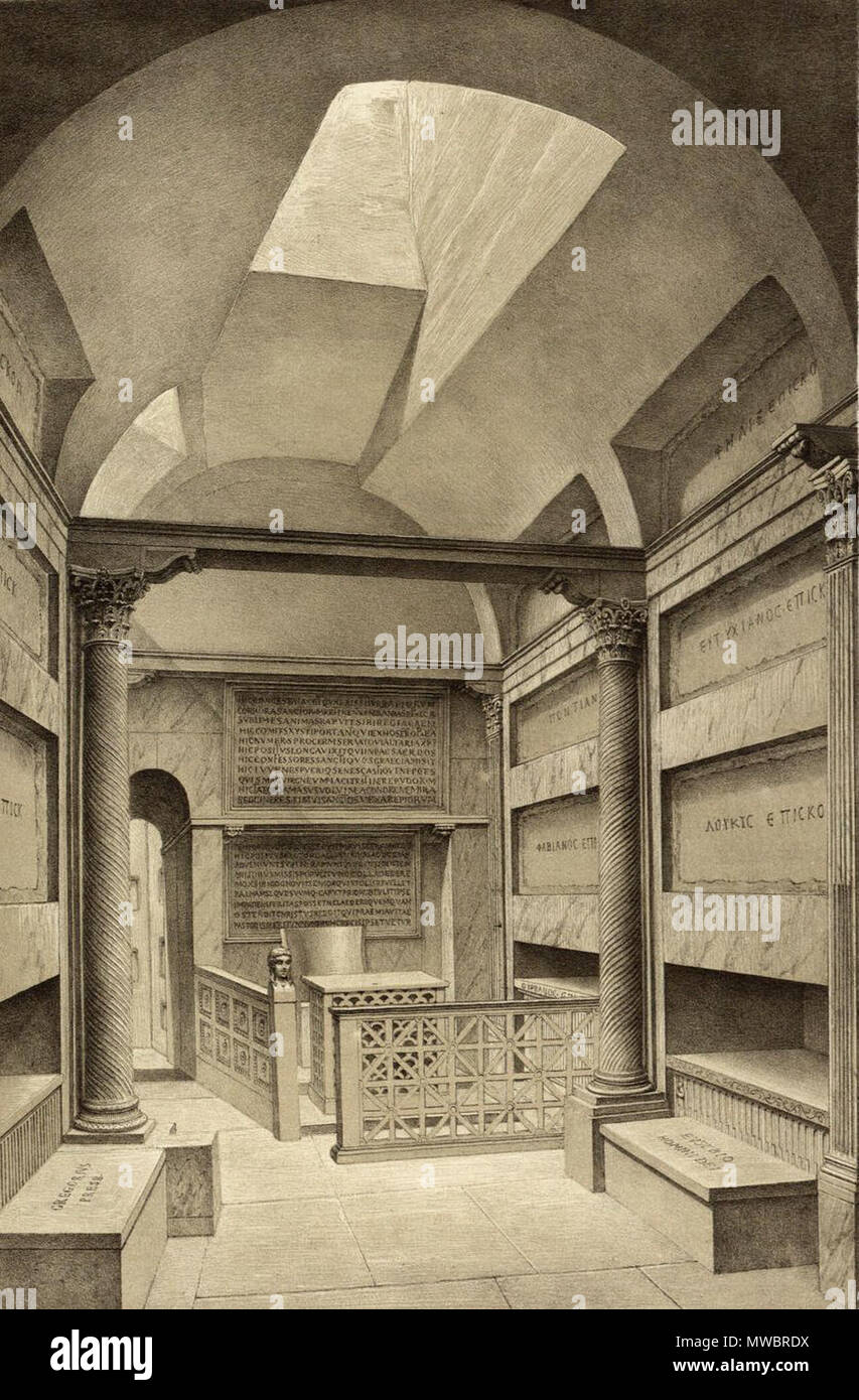 . Catacomb of Callistus (reconstruction) . 1867. DeRossi, Giovanni ...