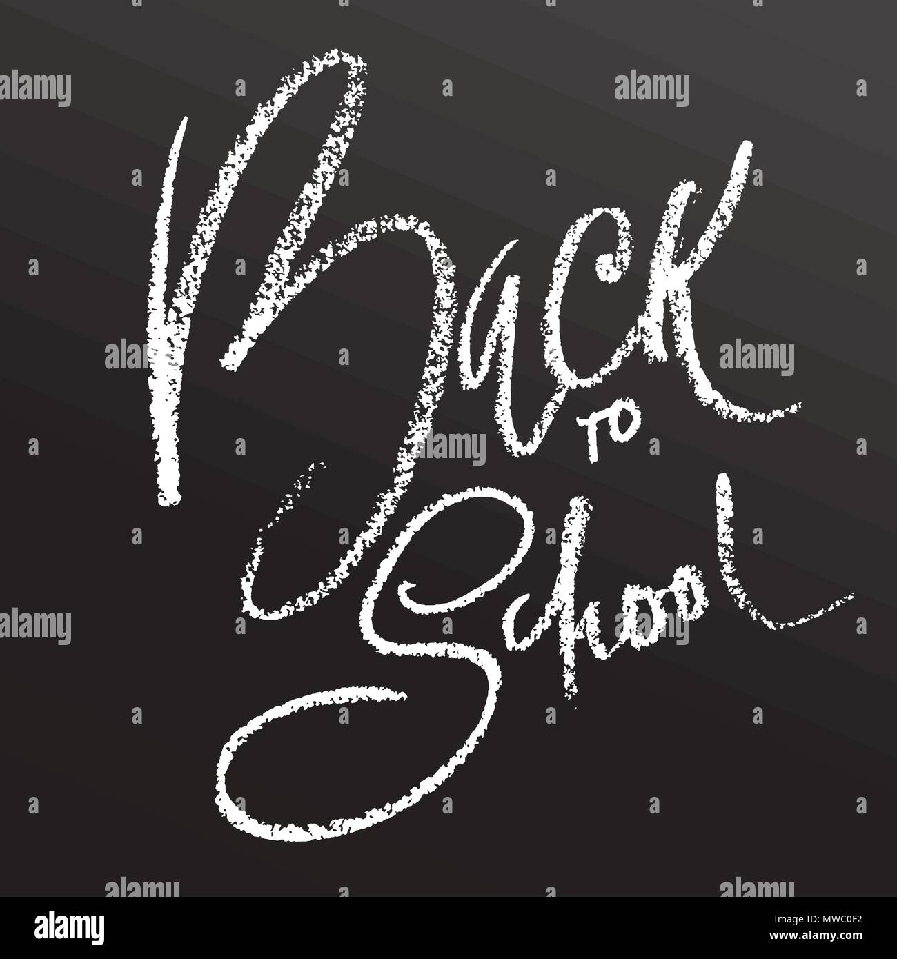 Back to school. Chalk lettering on blackboard surface. Typography ...