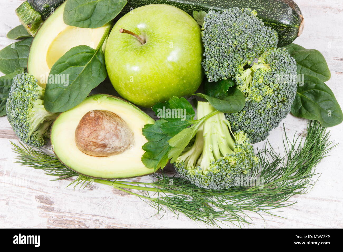 Natural fresh green fruit and vegetables as source vitamins and ...