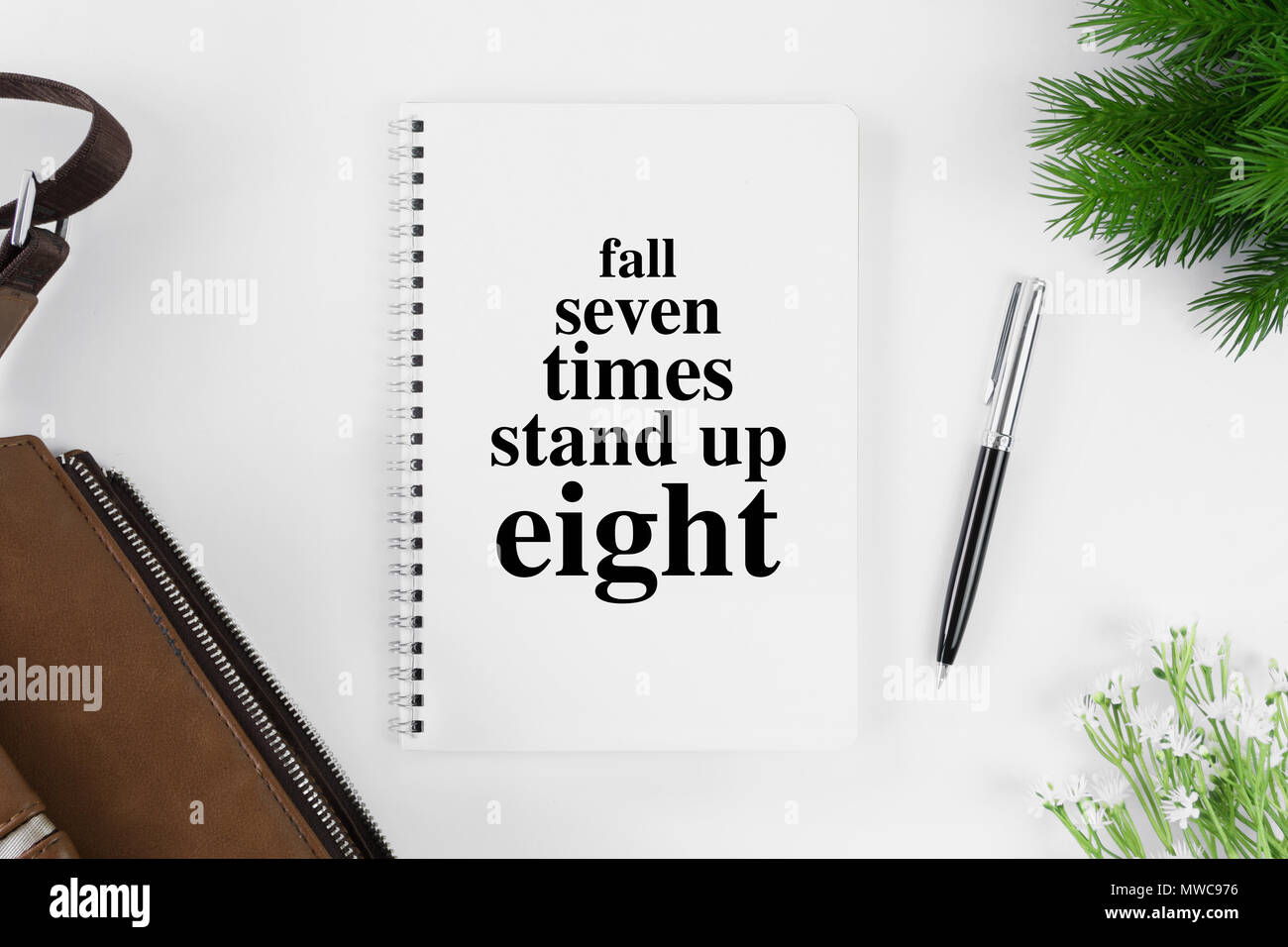 Motivational and inspirational quote. Business Quote. Minimal flat lay ...