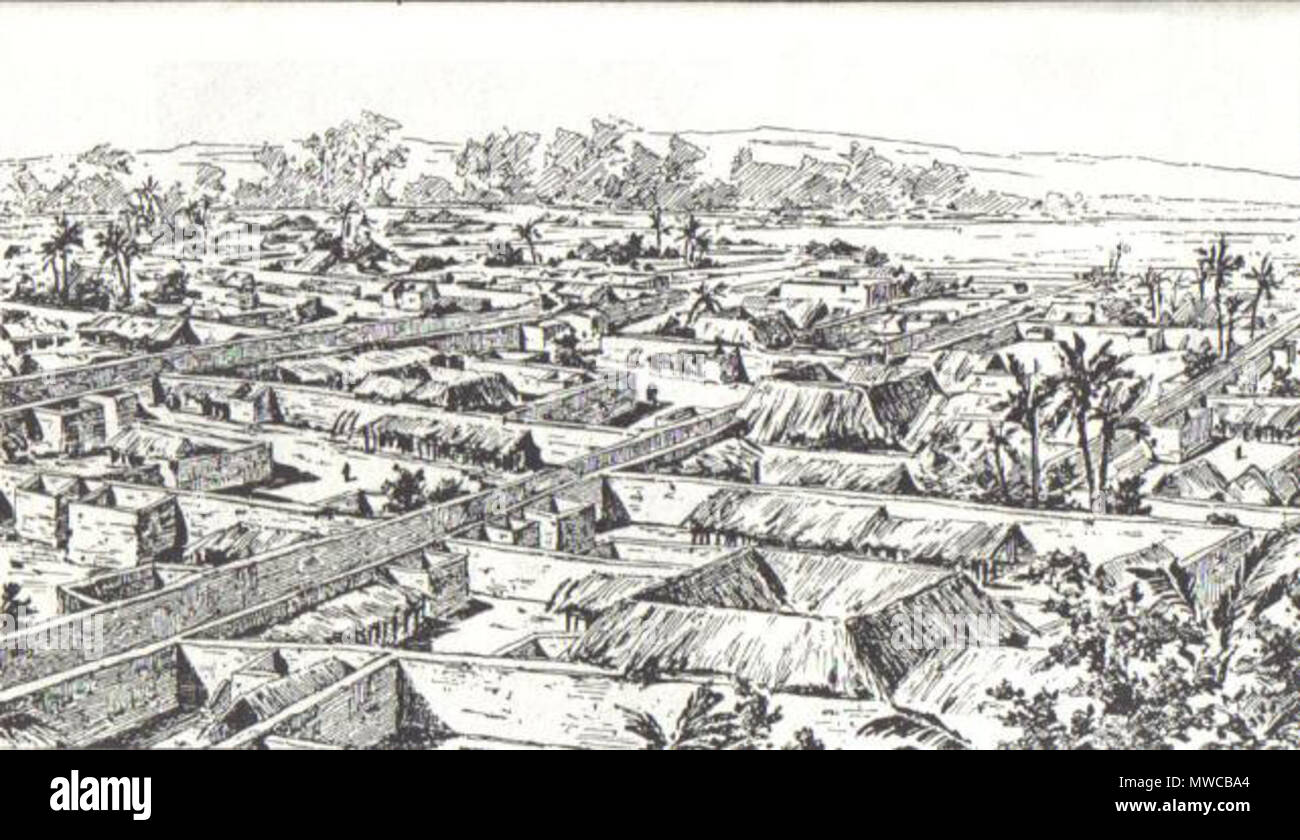 . Drawing of Benin City made by an English officer 1897 . 1897. From H ...