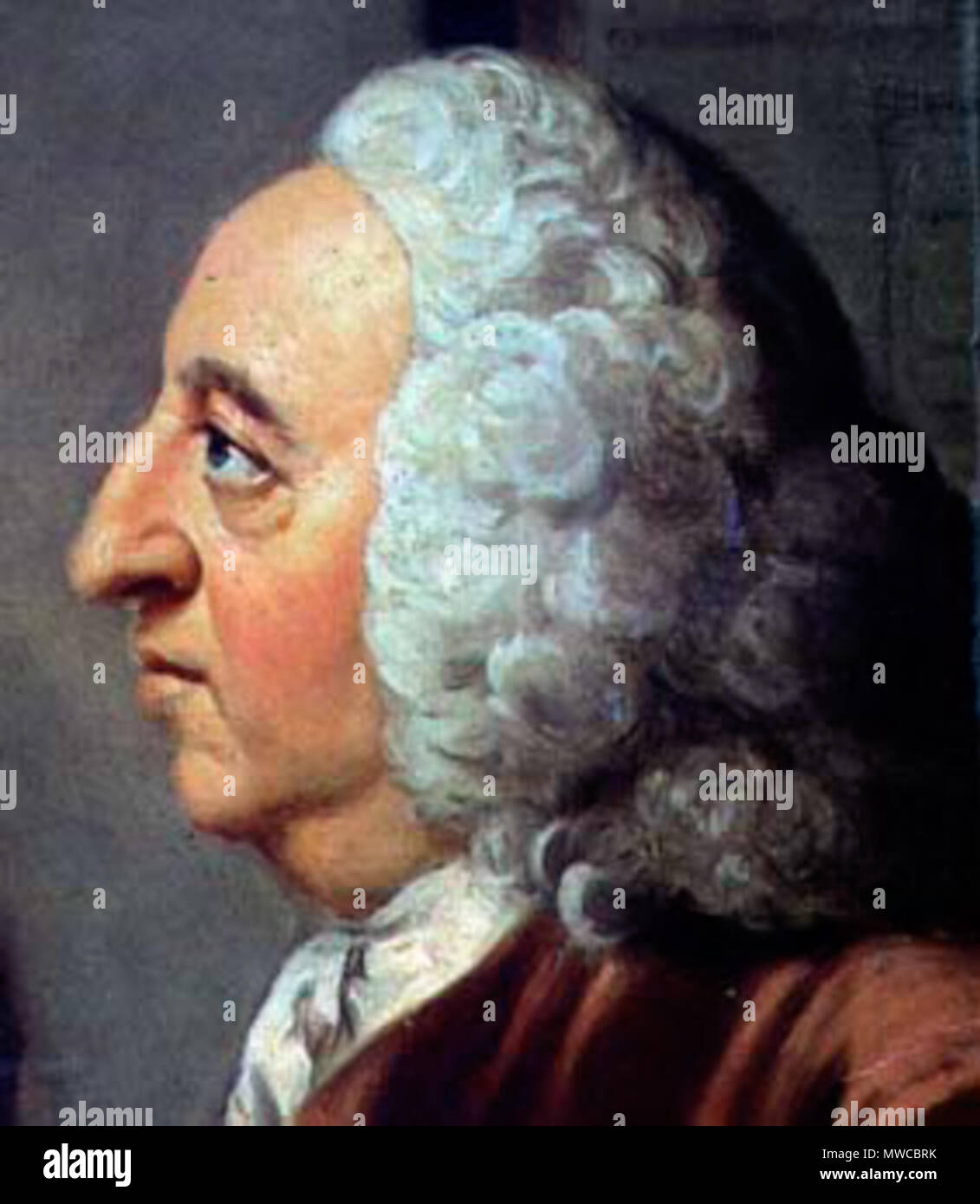 . A portrait of Dr William Oliver (1695–1764), physician and ...