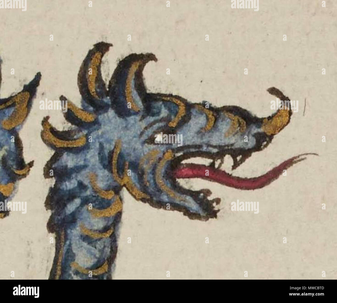 . English: Fantastical representation of Serpent Column, detail of one ...