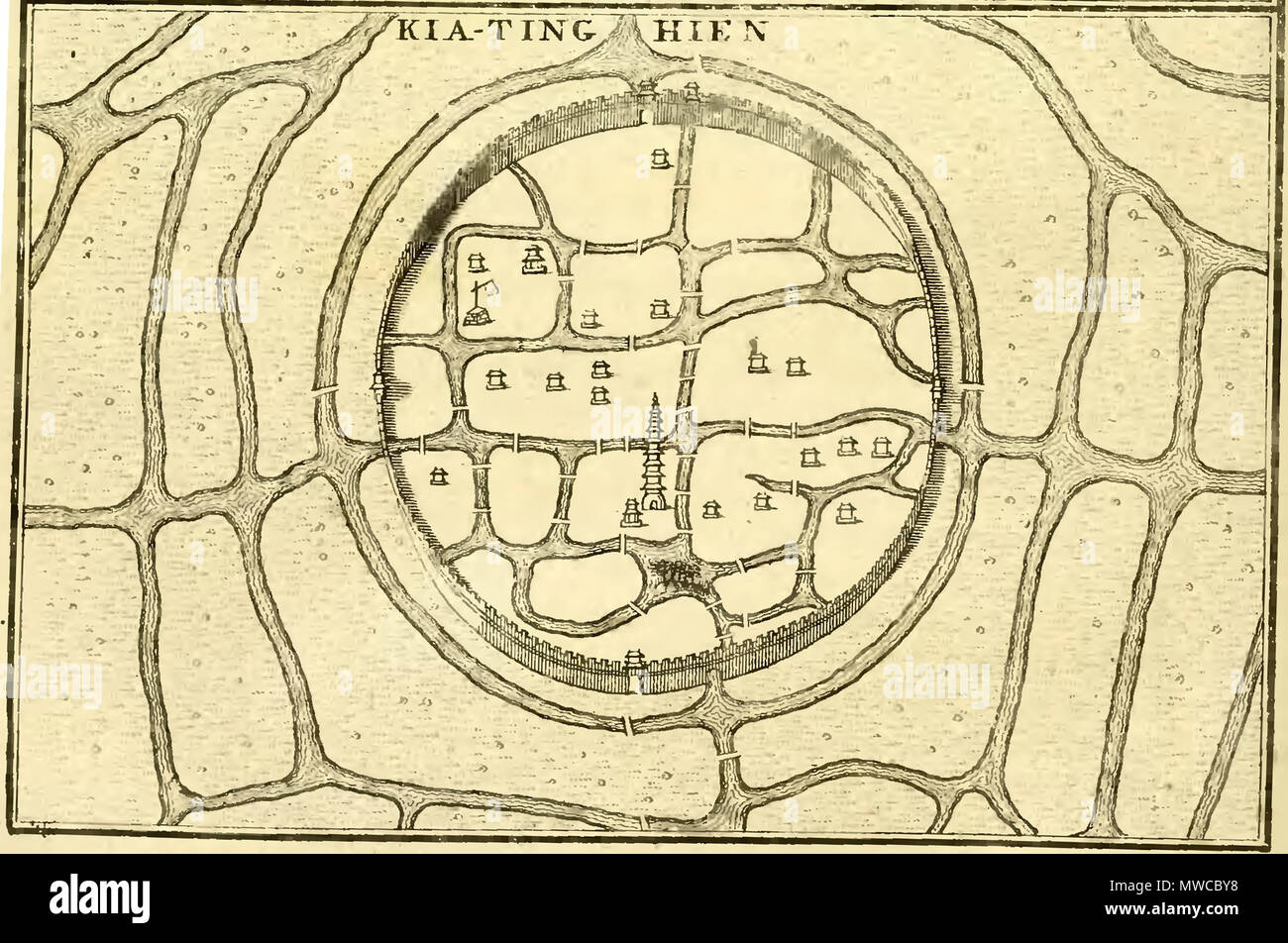 . English: Maps of Jiading taken from Du Halde, Description de la Chine ...