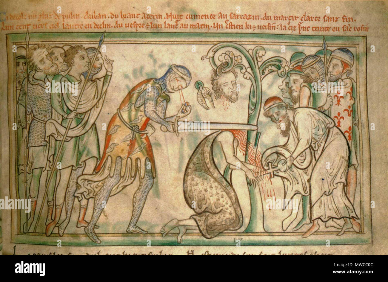 . The martyrdom of St. Alban from a 13th Century manuscript of The Life ...
