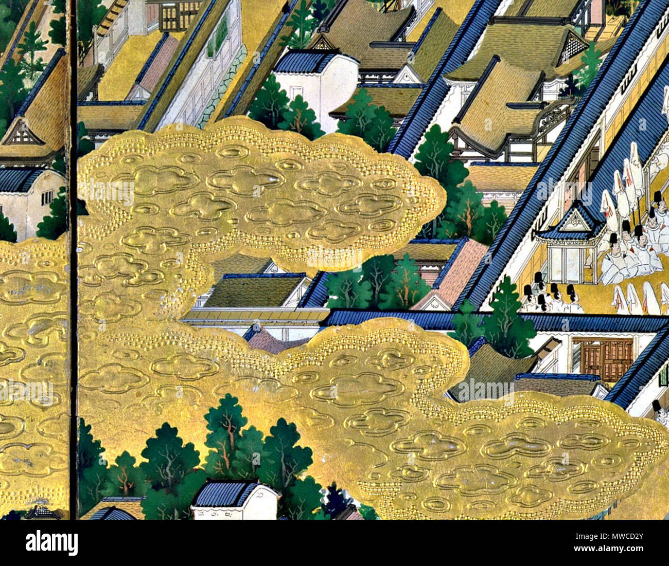. LOWER MIDDLE OF SECOND PANEL, Left Screen (Otemon Gate of Edo Castle ...