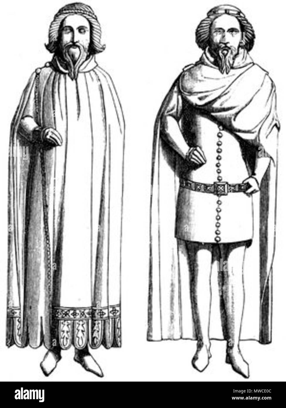 . English: Figures of Edward, the Black Prince, and Lionel, Duke of ...