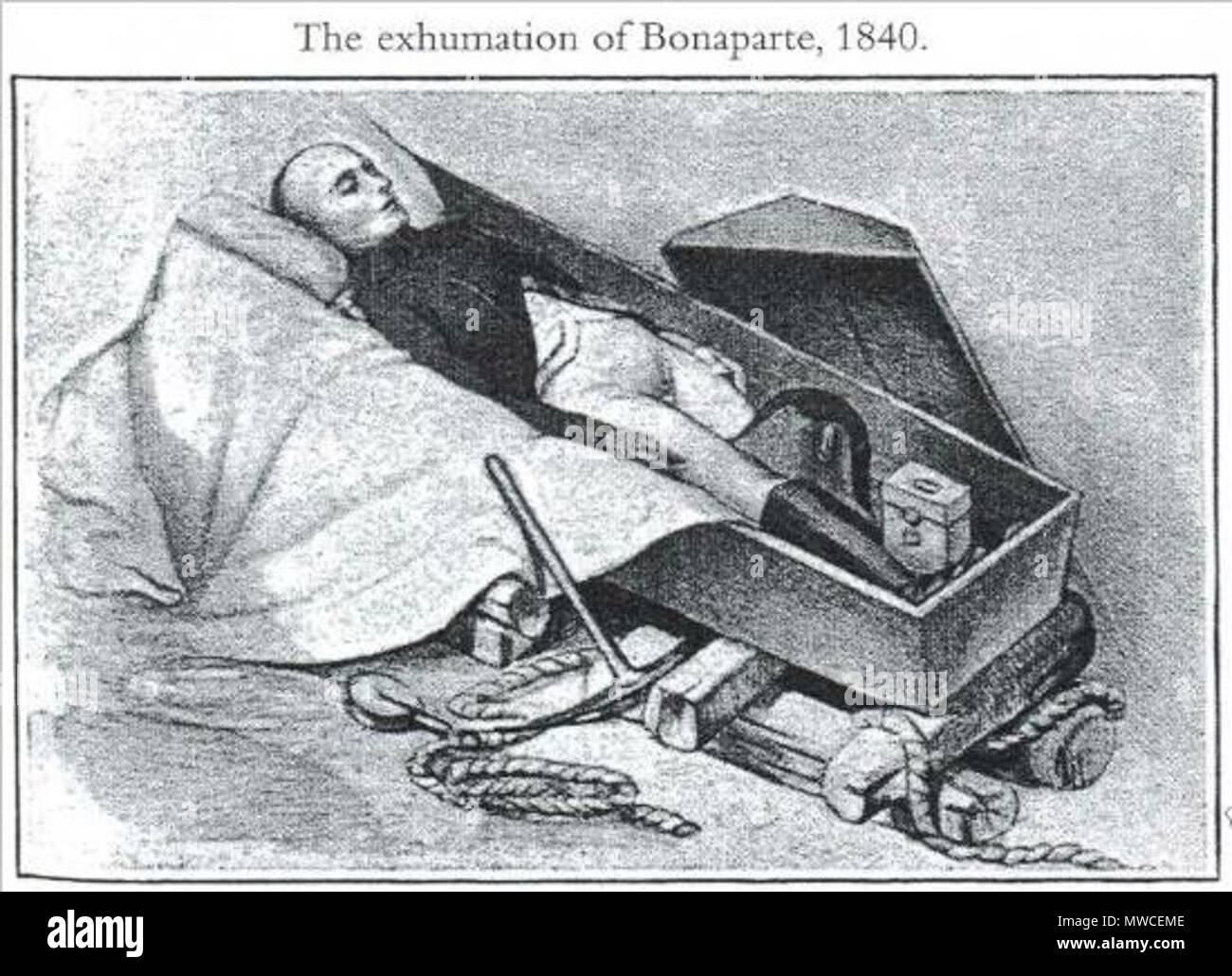 . The opening of Napoleon’s casket on St. Helena in October 1840 ...