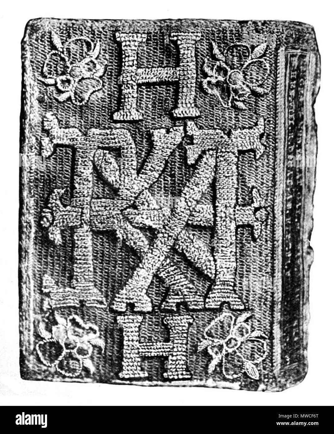 . Book reputed to have been hand embroidered by Elizabeth I of England ...